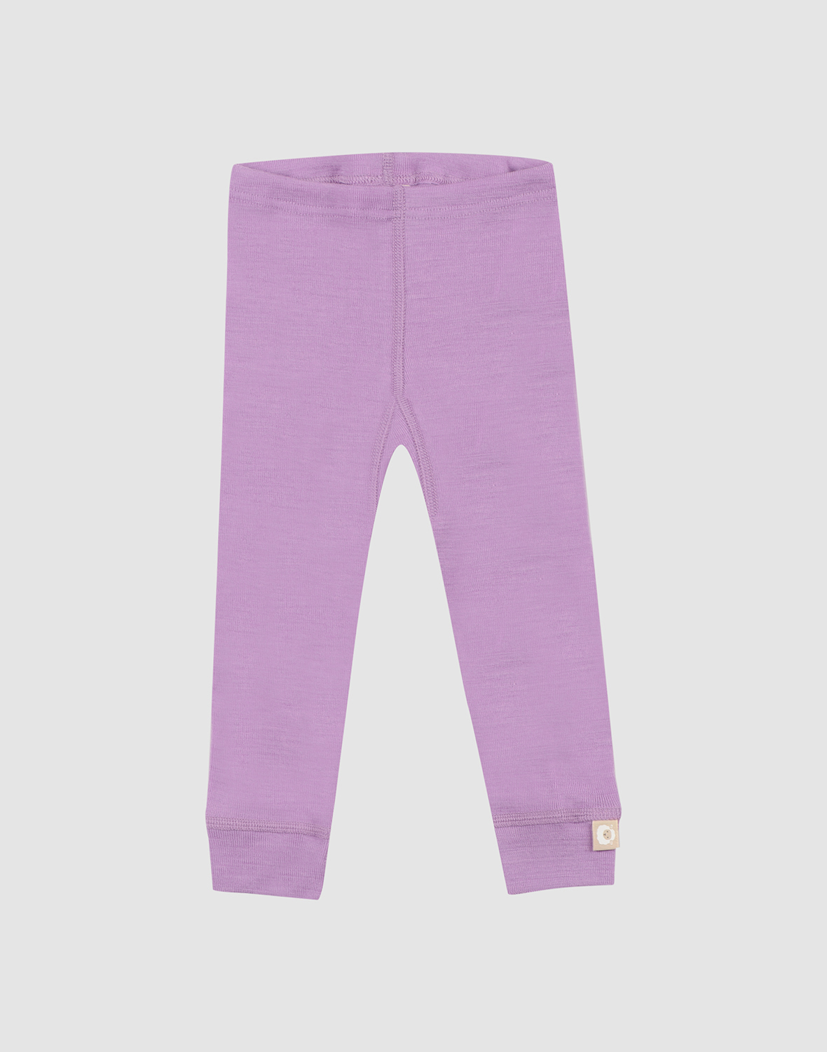 Leggings i merinould til baby - Lilla orkide - Dilling