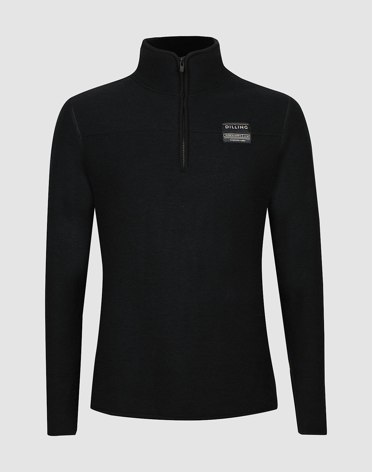 Veste En Polaire De Laine Mérinos Pour Homme Noir Dilling